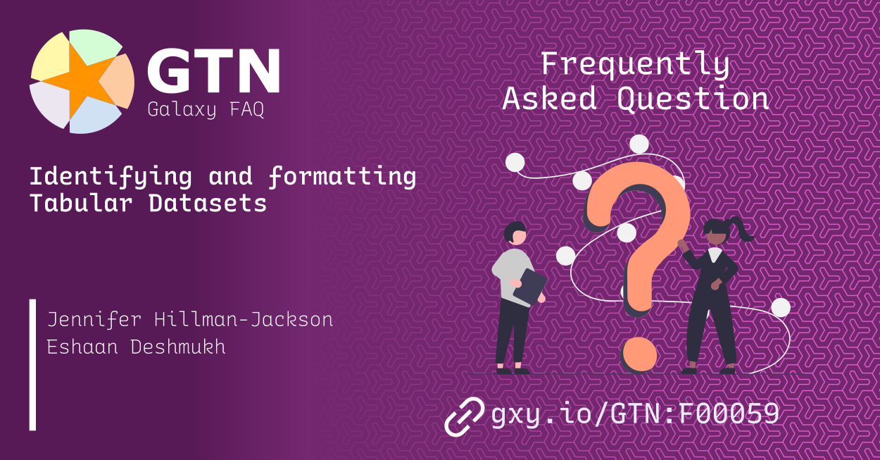 FAQ: Identifying and formatting Tabular Datasets